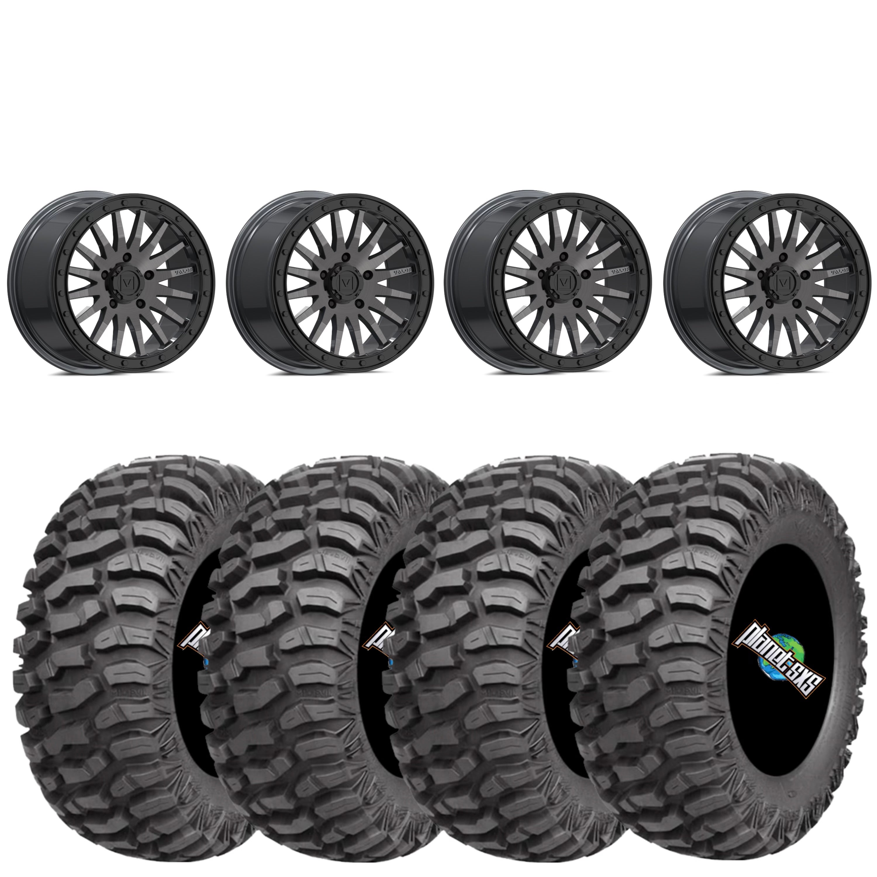 VALOR V06 BEADLOCKS ON AMS M1 EVIL TIRES – PlanetSXS.com