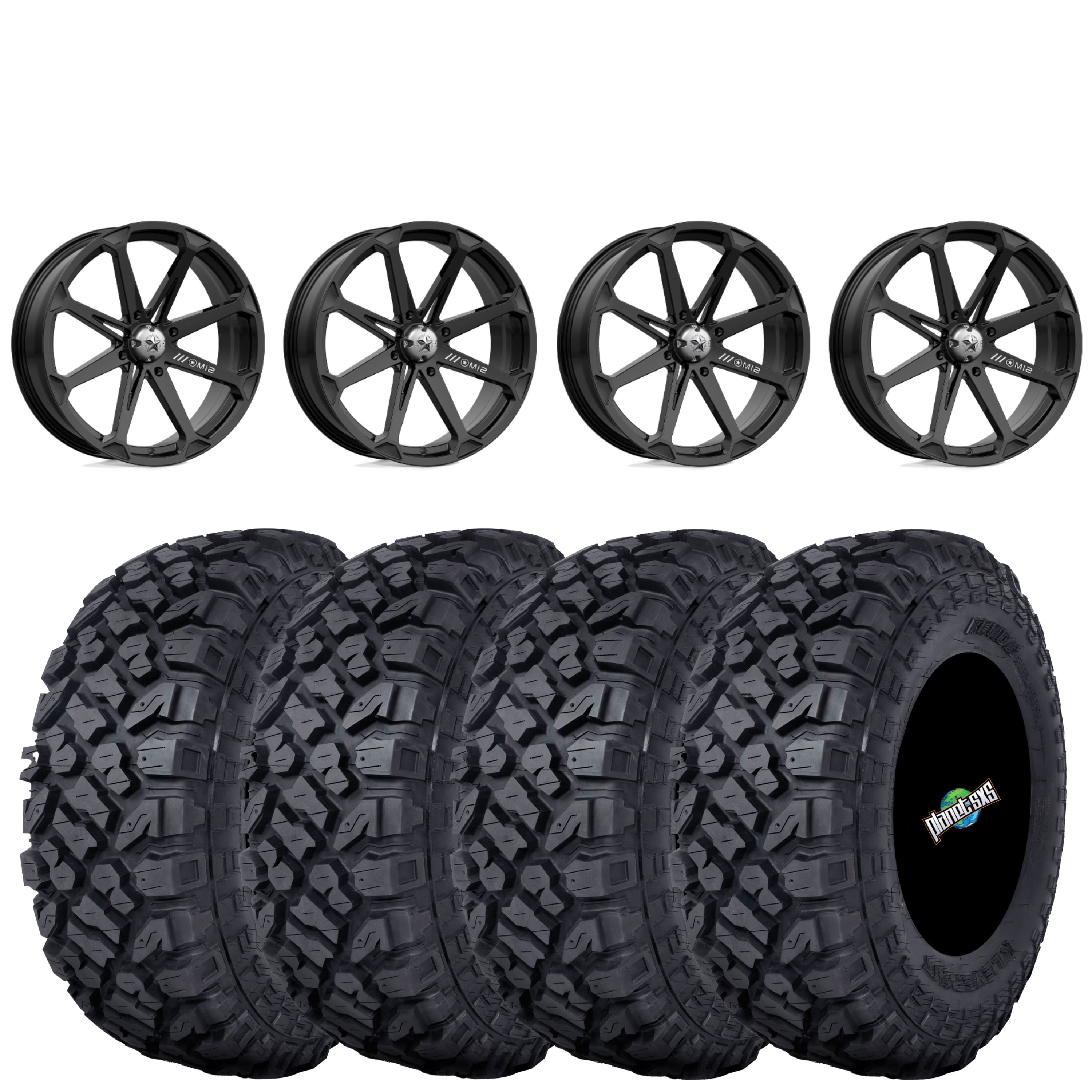 MSA M12 Diesel Wheels on Kenda Klever XT Tires – UTV Wheel & Tire Kit ...
