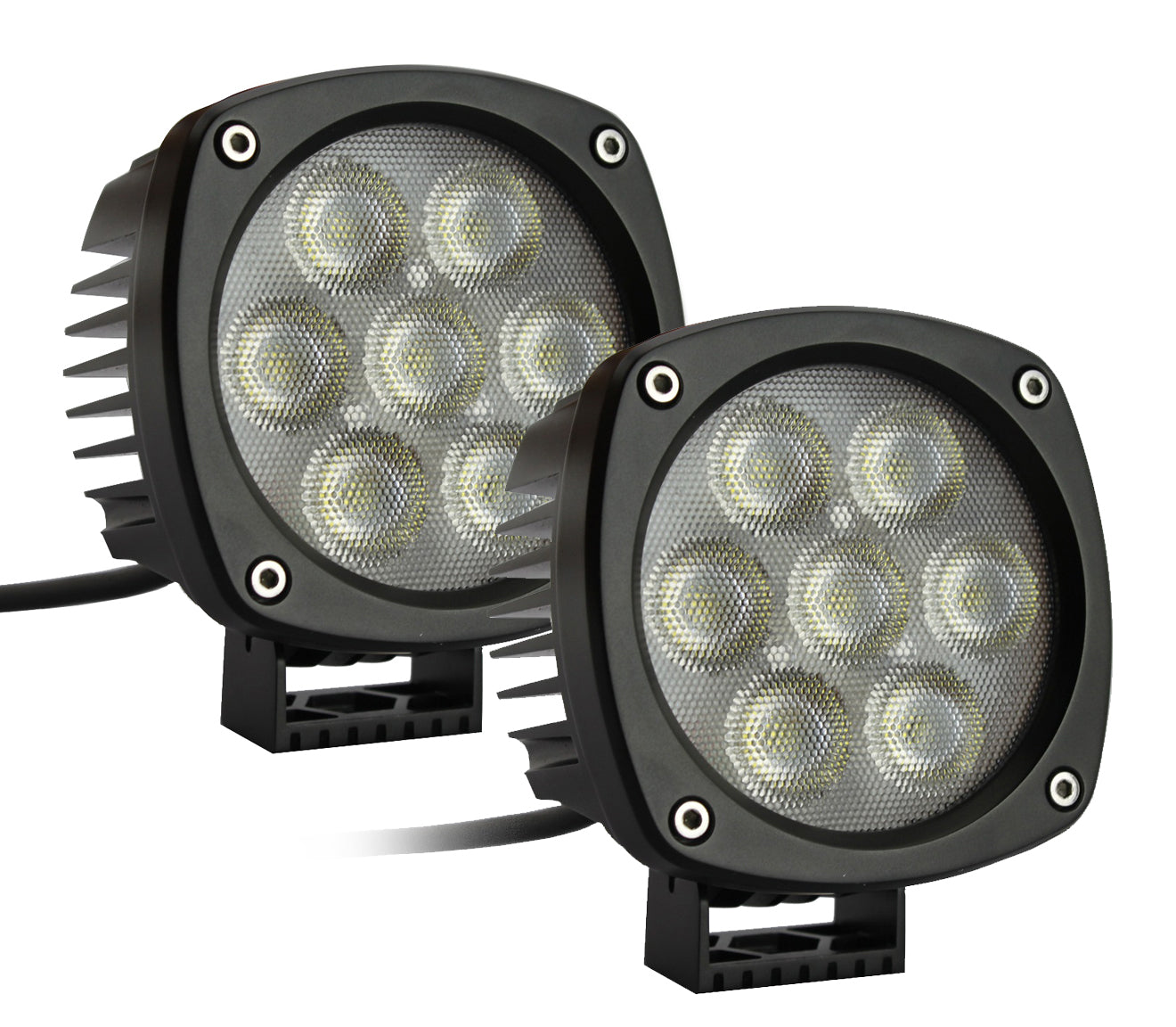 Professional Grade HD Series 4.3in Round LED Spot Light (Pair) with Du ...