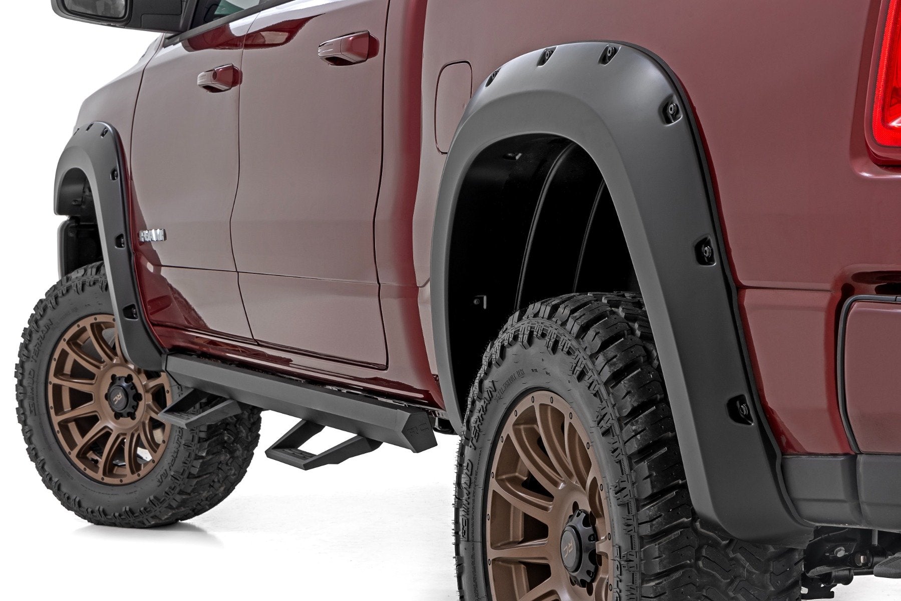 Rough Country | Pocket Fender Flares | PRV Delmonico Red | Ram 1500 2WD ...